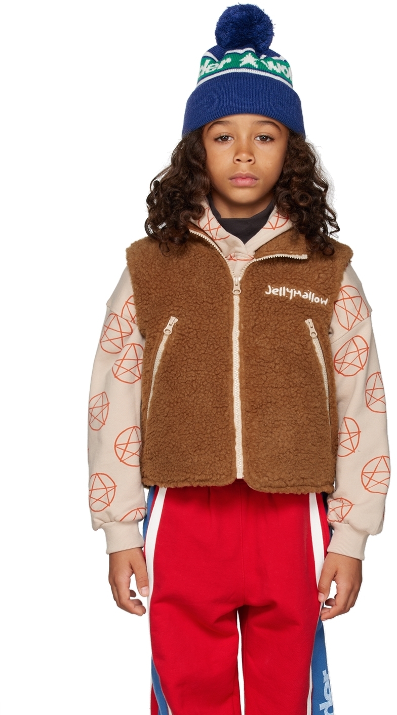 Jellymallow Kids Brown 'Hello' Vest Jellymallow