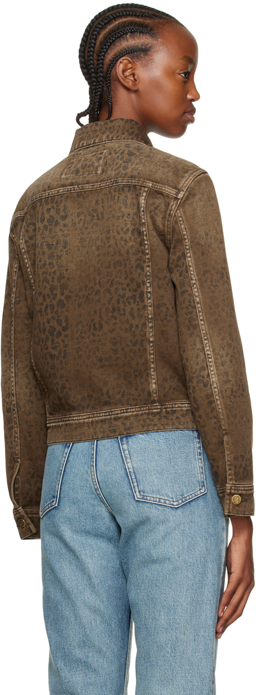 Golden Goose Brown Leopard Denim Jacket Golden Goose Deluxe Brand