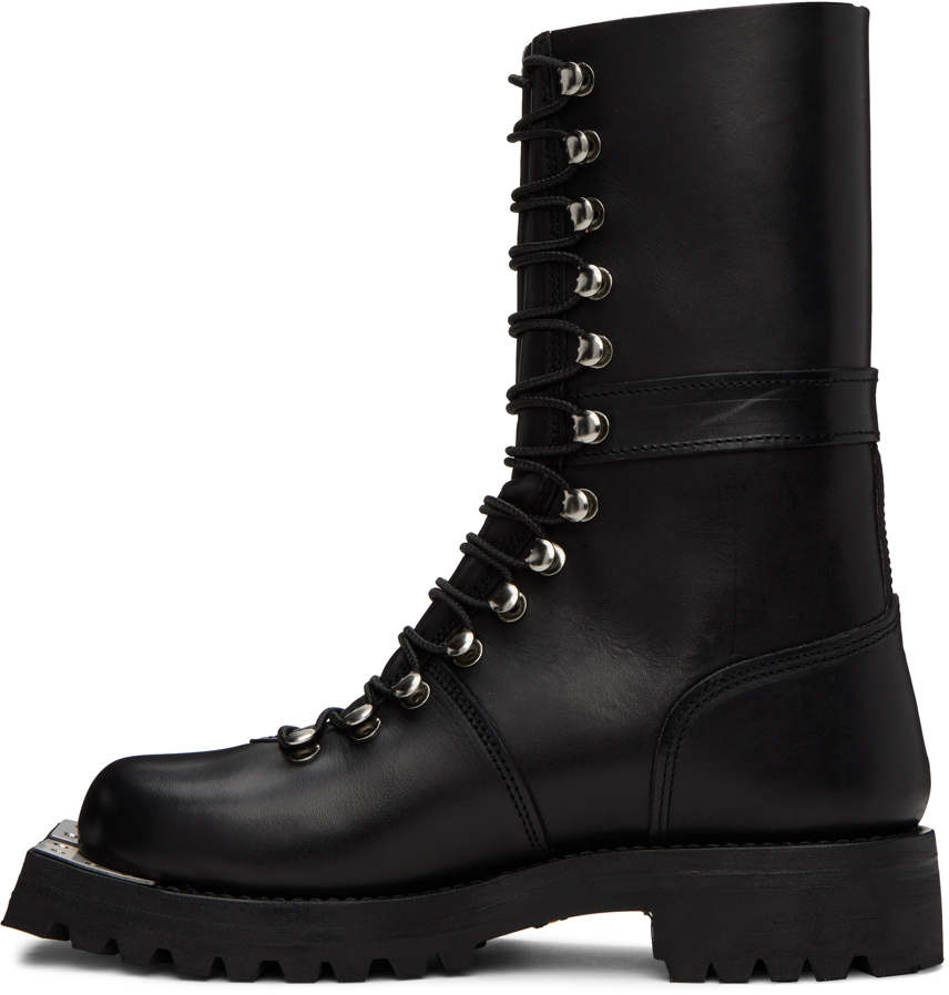 Johnlawrencesullivan Black Metal Toe Combat Boots Johnlawrencesullivan