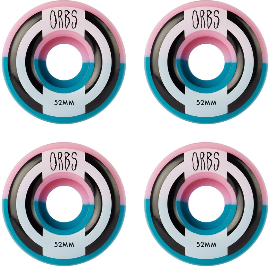 Orbs Pink & Blue Apparitions Splits Skateboard Wheels, 52 mm