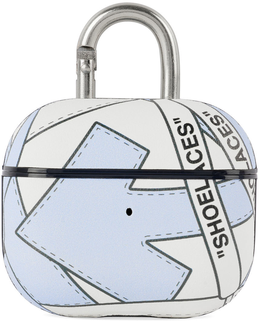 Off-White White & Blue 'OOO' AirPods 3rd Gen Case Off-White