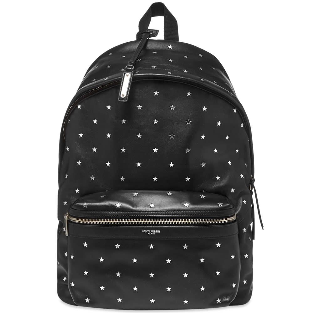 Saint Laurent Silver Star Leather City Backpack Saint Laurent