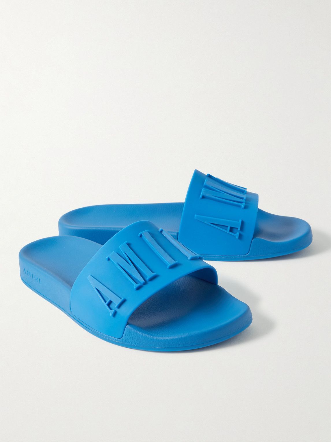 AMIRI - Logo-Embossed Rubber Slides - Blue Amiri