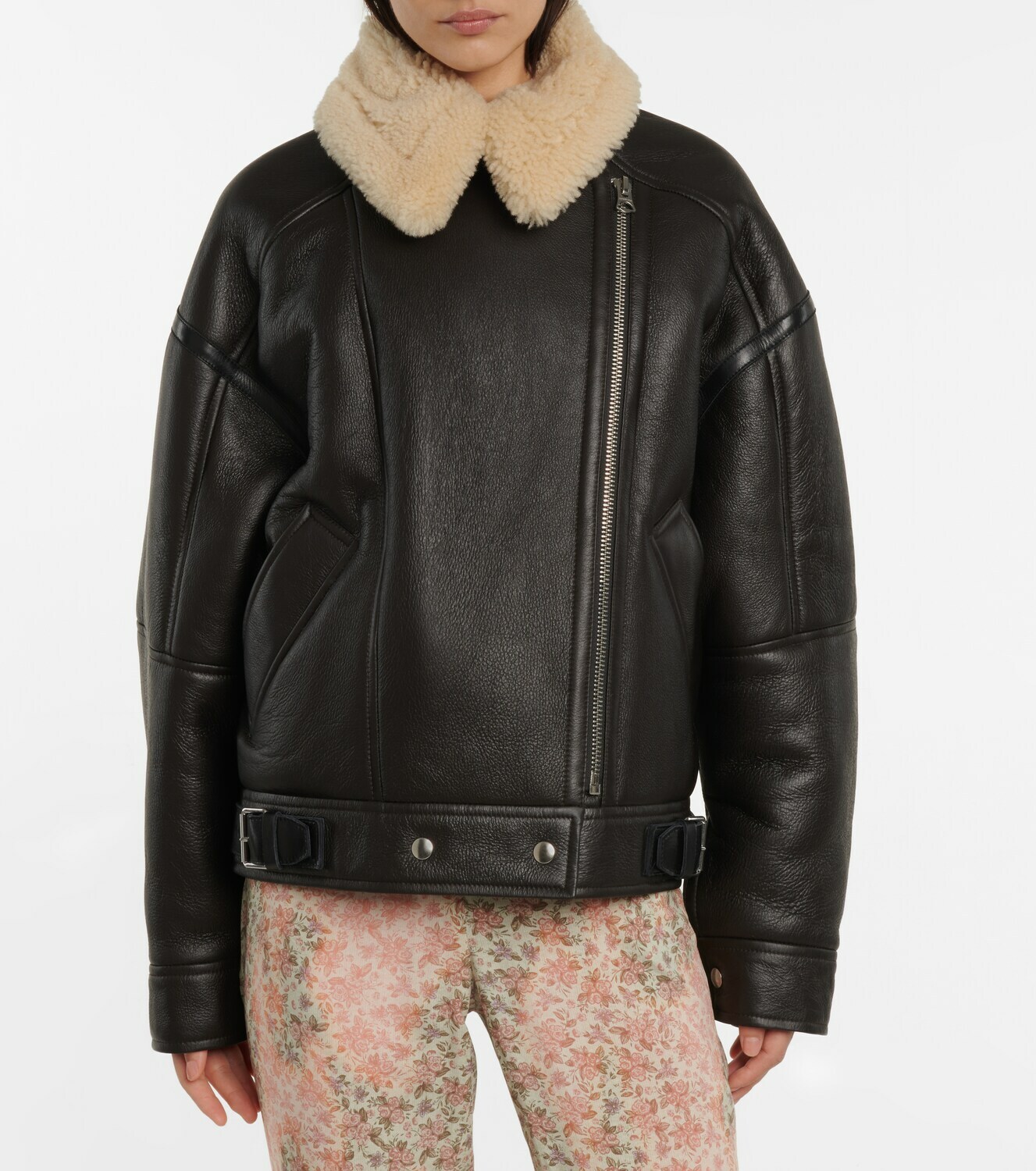 Acne Studios - Shearling and leather biker jacket Acne Studios