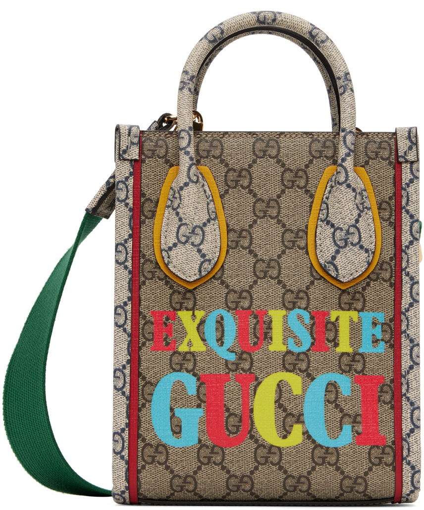 Gucci Beige Exquisite Gucci Mini Printed Tote Gucci