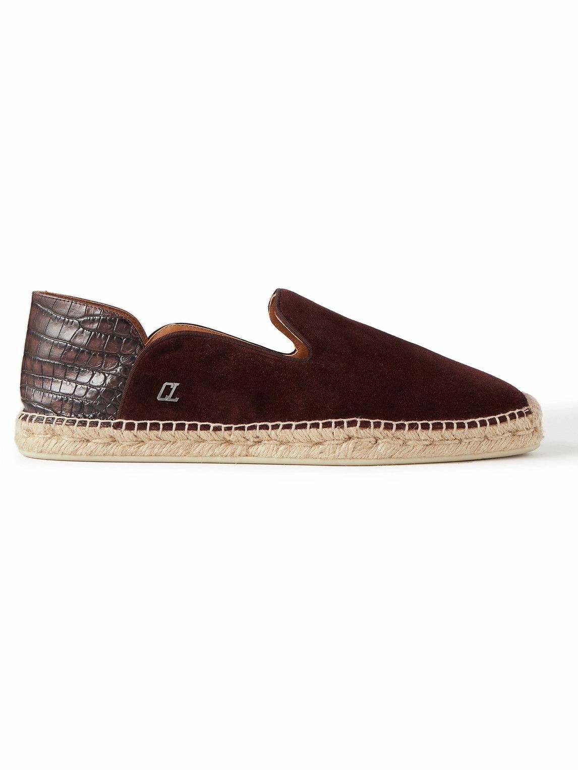 Christian Louboutin - Espadron Croc-Effect Leather-Trimmed Collapsible ...