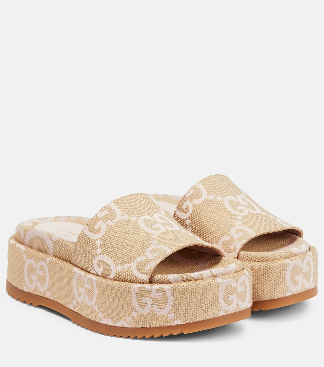 Gucci - Jumbo GG canvas platform slides Gucci