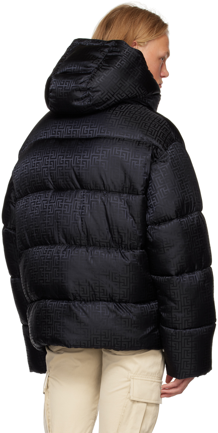 Balmain Black Monogram Puffer Jacket Balmain