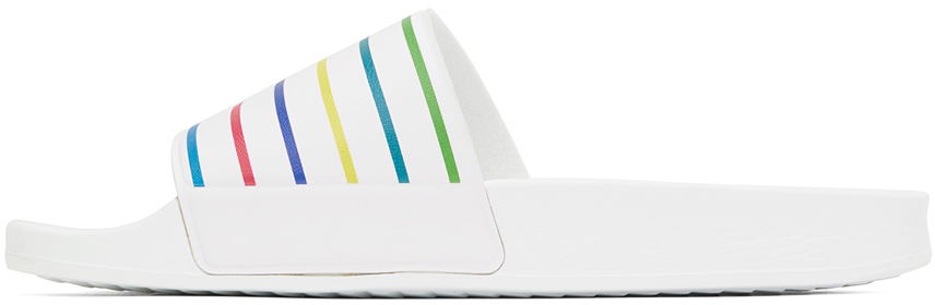 PS by Paul Smith White Nyro Sports Stripe Slides PS by Paul Smith