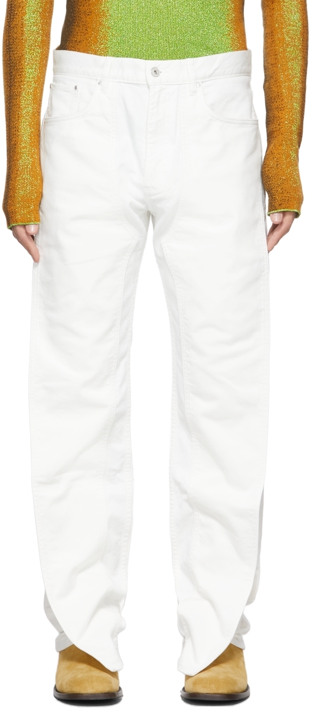 Y/Project White Classic Front Panel Jeans Y/Project
