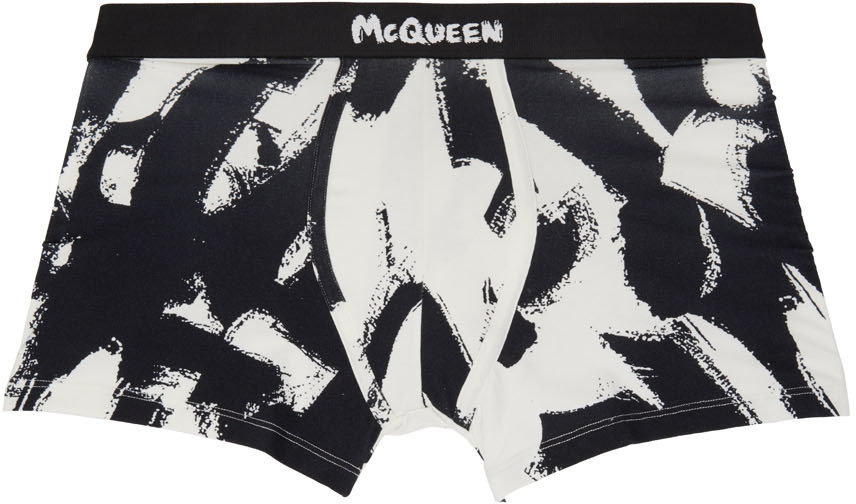 Alexander McQueen Black & White Graffiti Boxers Alexander McQueen