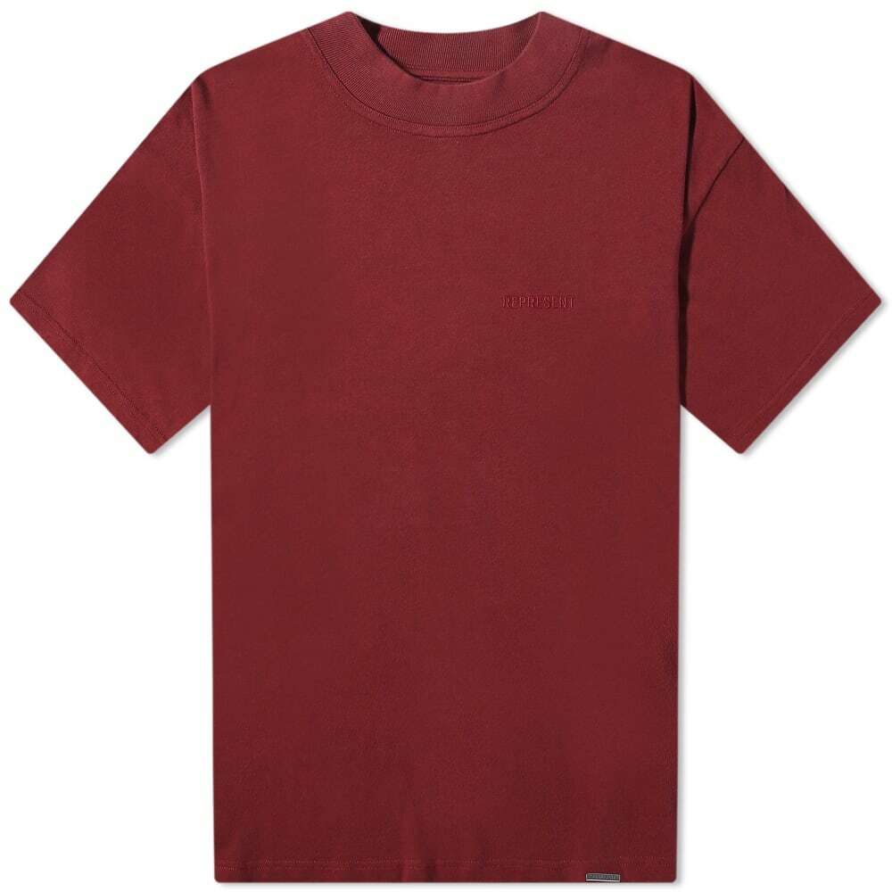 Represent Men's Blank Crew Neck T-Shirt in Vintage Red Represent