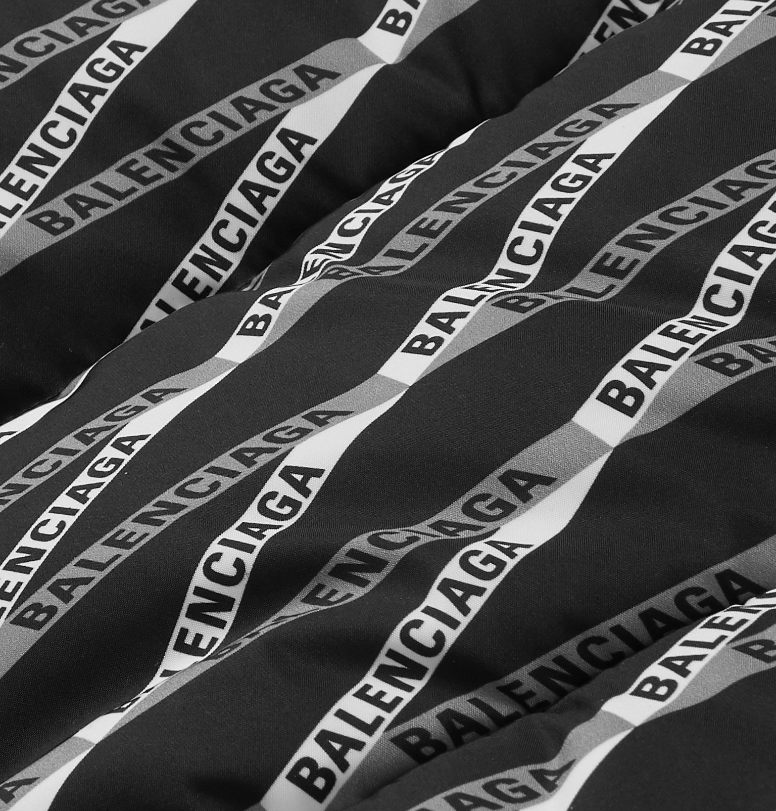 Balenciaga - Quilted Logo-Print Shell Jacket - Black Balenciaga