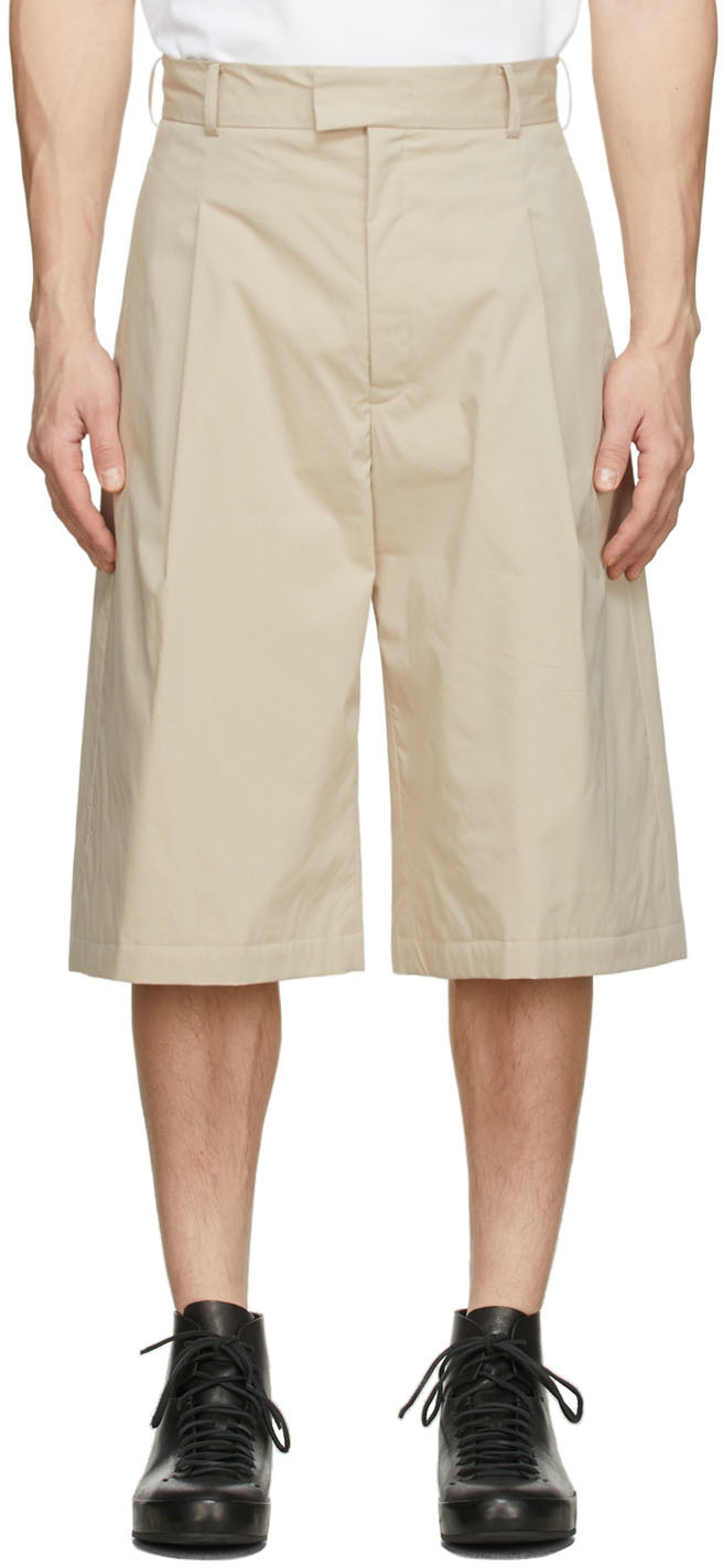 Rito Structure Beige Padded Half-Pant Shorts rito structure