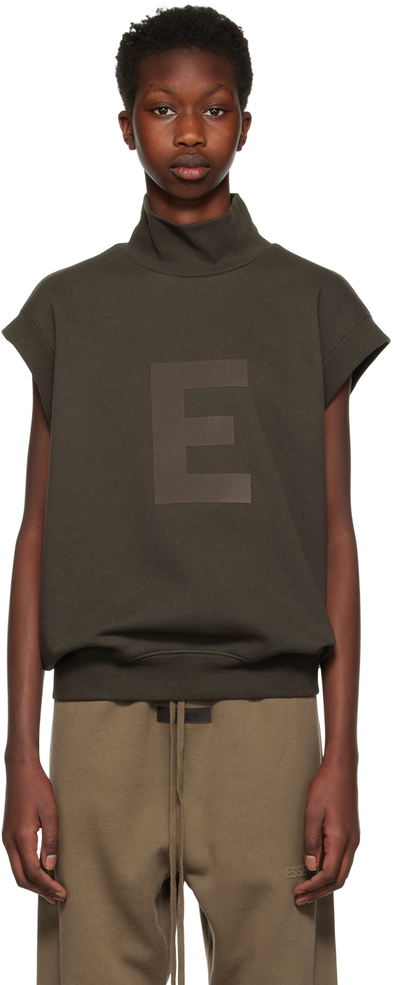 Essentials Gray Mock Neck Vest Essentials