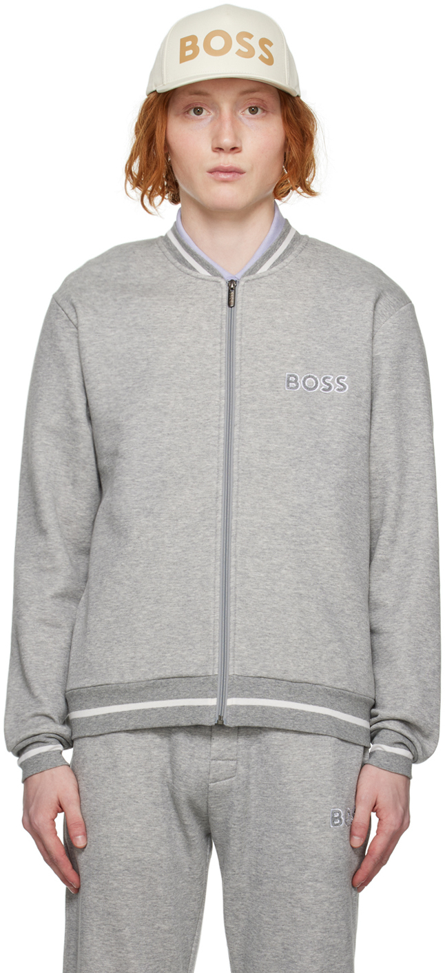 BOSS Gray Zip Jacket BOSS