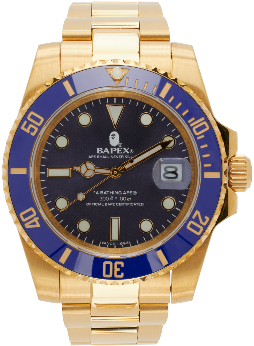 BAPE Gold & Blue Type 1 Watch A Bathing Ape