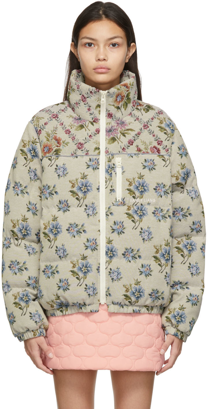 Sandy Liang Beige Monty Puffer Jacket Sandy Liang