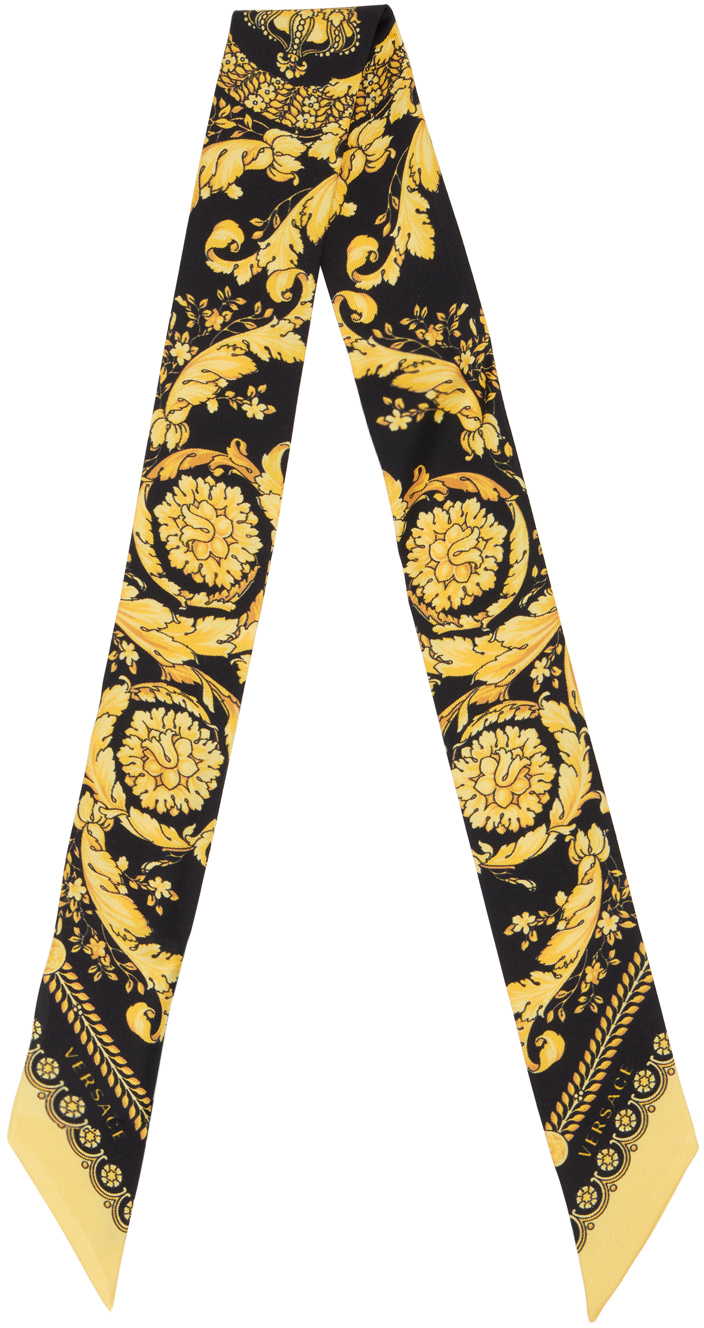 Versace Black & Gold Barocco Scarf Versace