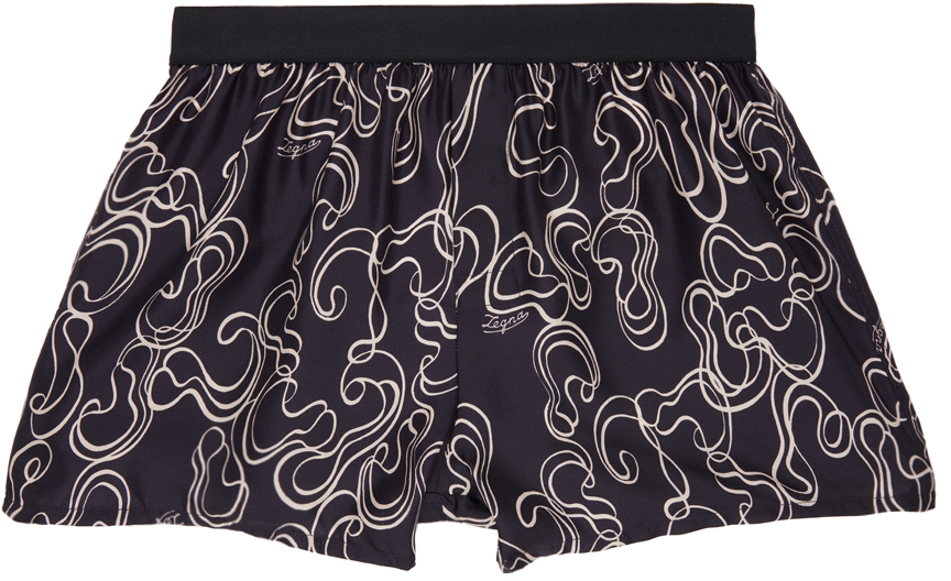Ermenegildo Zegna Navy Silk Boxers Ermenegildo Zegna