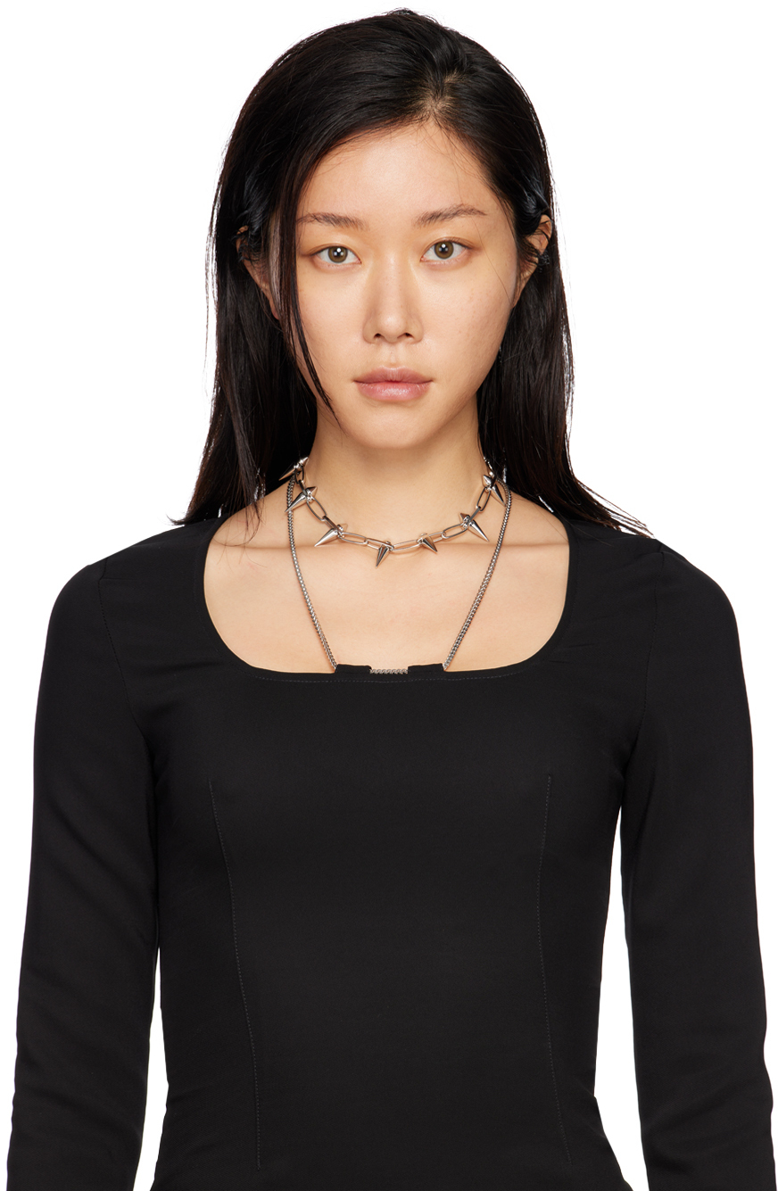 Justine Clenquet Silver Jenna Necklace Justine Clenquet