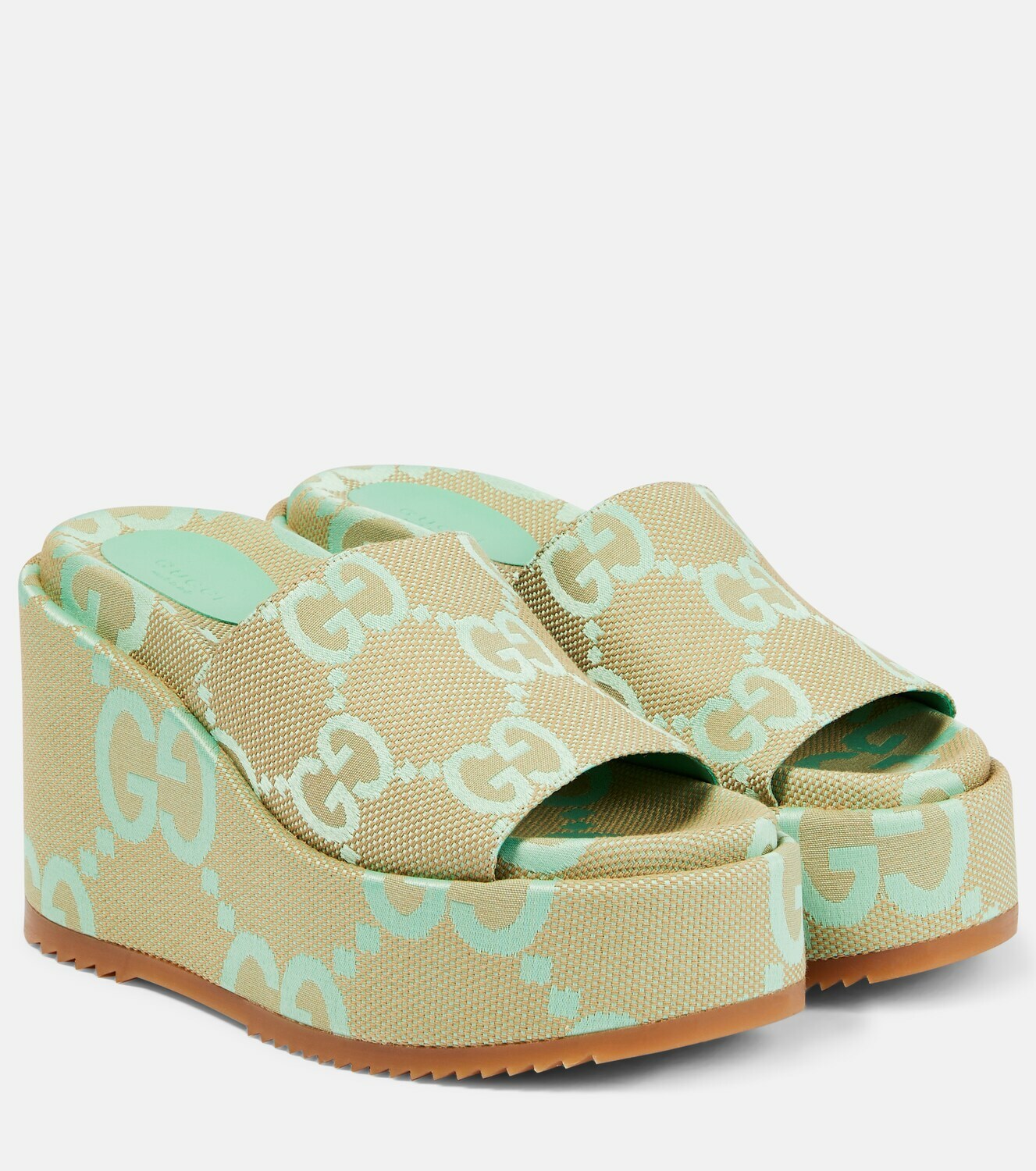 Gucci - Angelina canvas platform sandals Gucci