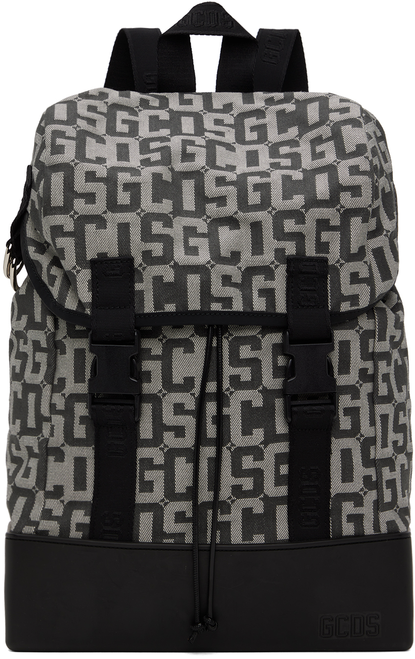 GCDS Black Monogram Backpack GCDS