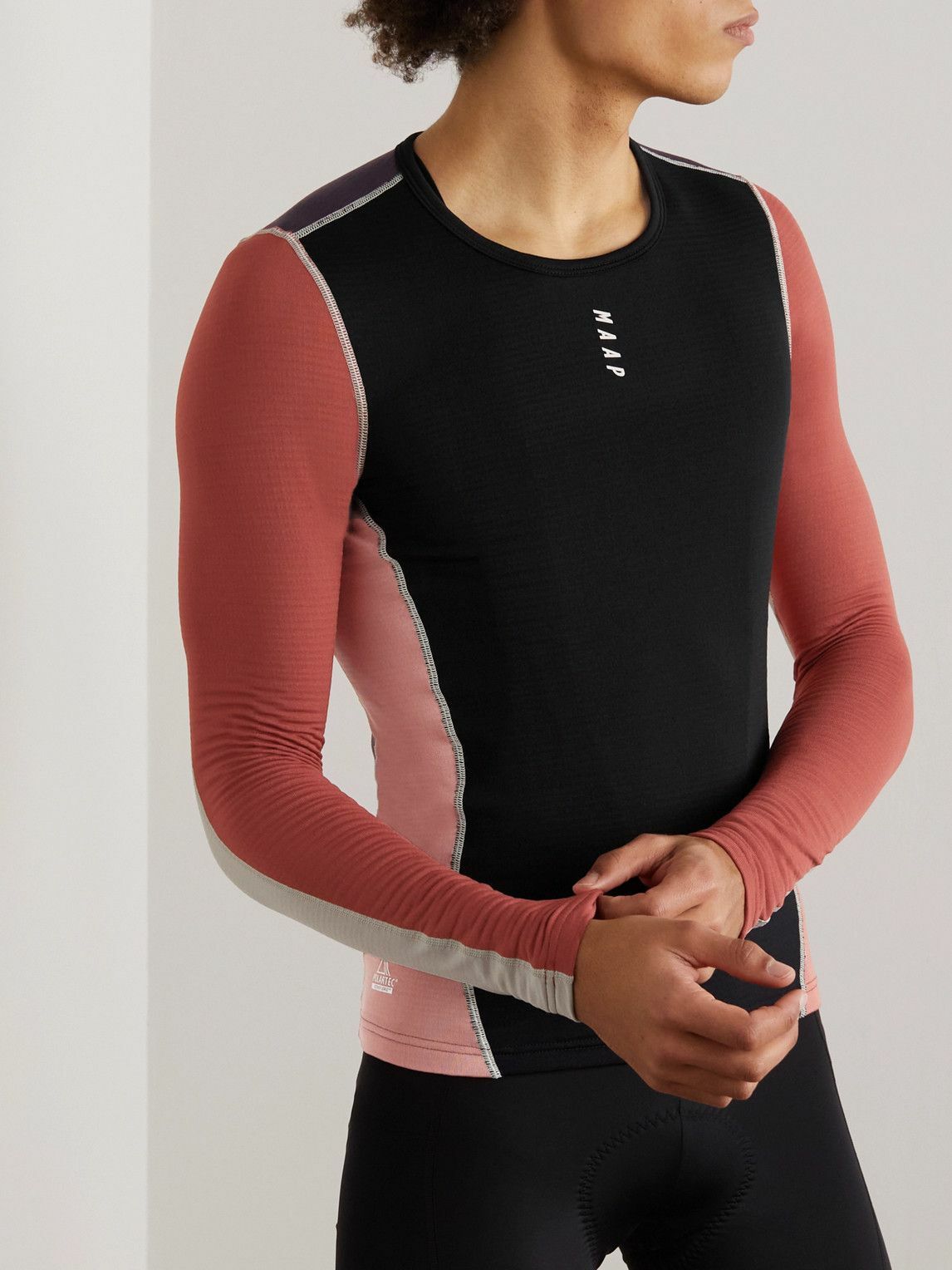 MAAP - Logo-Print Colour-Block Polartec Base Layer - Black MAAP