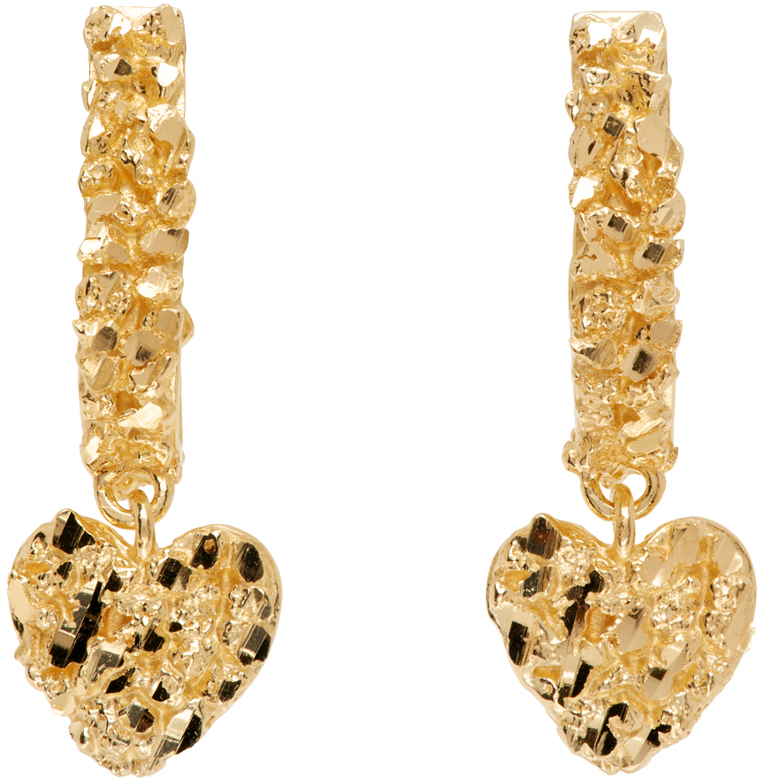 Veneda Carter SSENSE Exclusive Gold Open Heart Hoop Earrings Veneda Carter