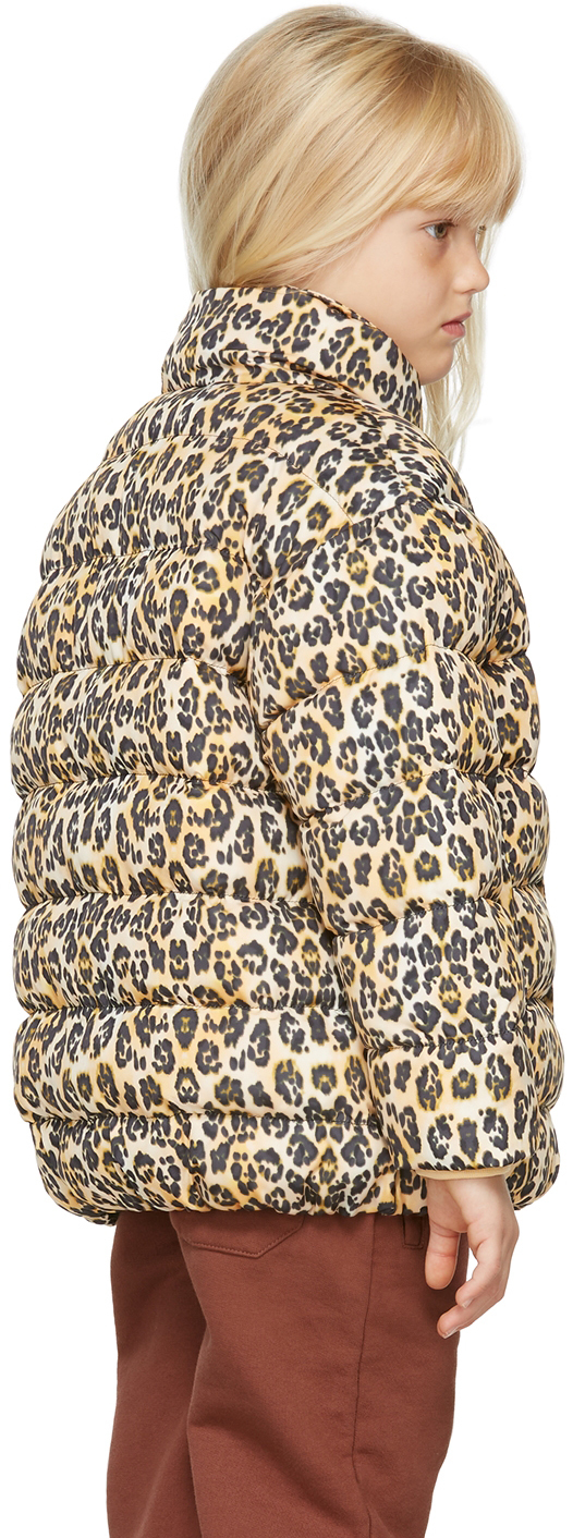 Repose AMS Kids Beige & Black Leopard Glitch Puffer Jacket Repose AMS