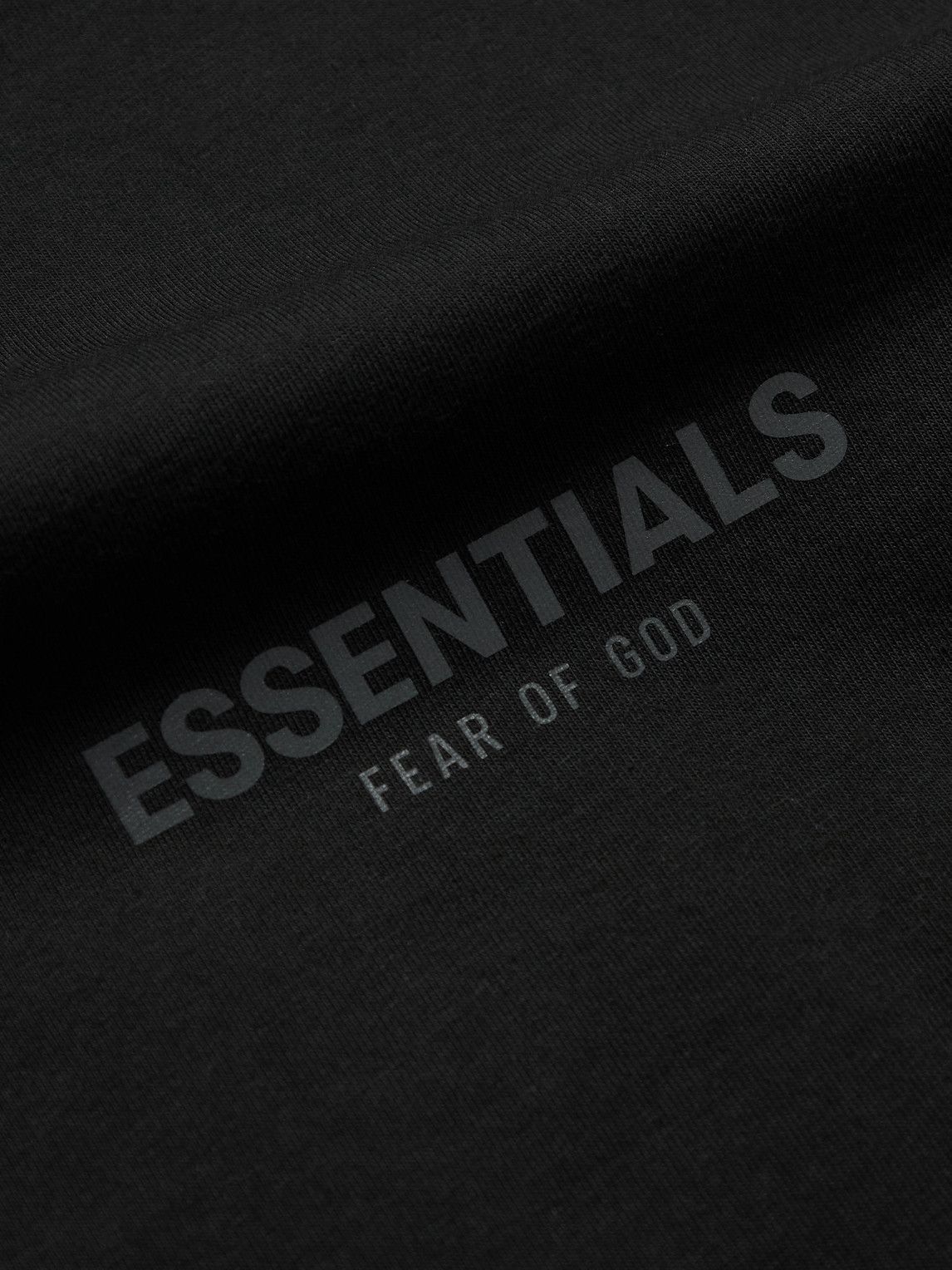 FEAR OF GOD ESSENTIALS - Logo-Print Cotton-Jersey Polo Shirt - Black ...