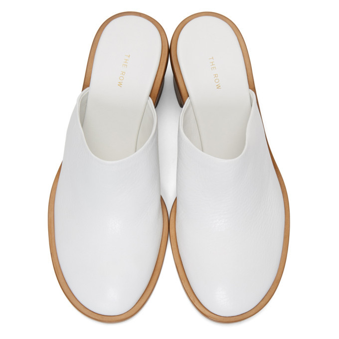 The Row White Teatime Clog Mule Heels The Row