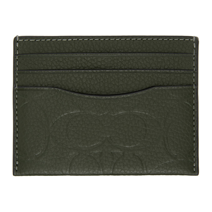 Coach 1941 Green Leather Signature Card Holder Coach 1941