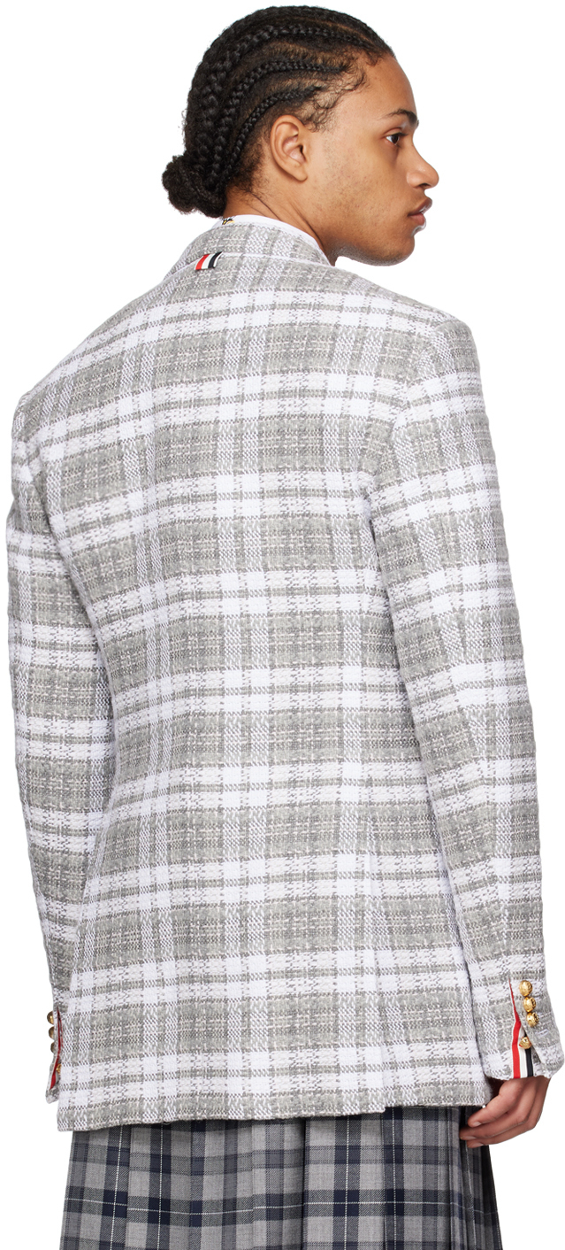 Thom Browne Gray Check Blazer Thom Browne