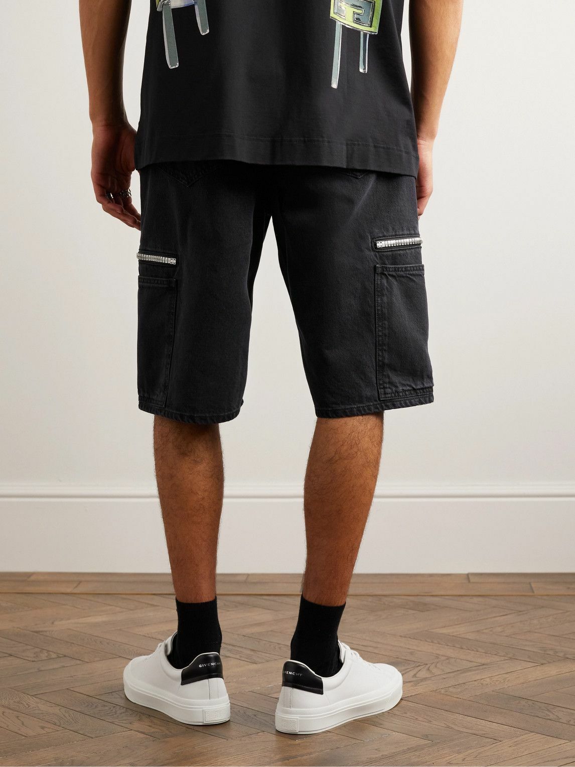 Givenchy - Straight-Leg Denim Cargo Shorts - Black Givenchy
