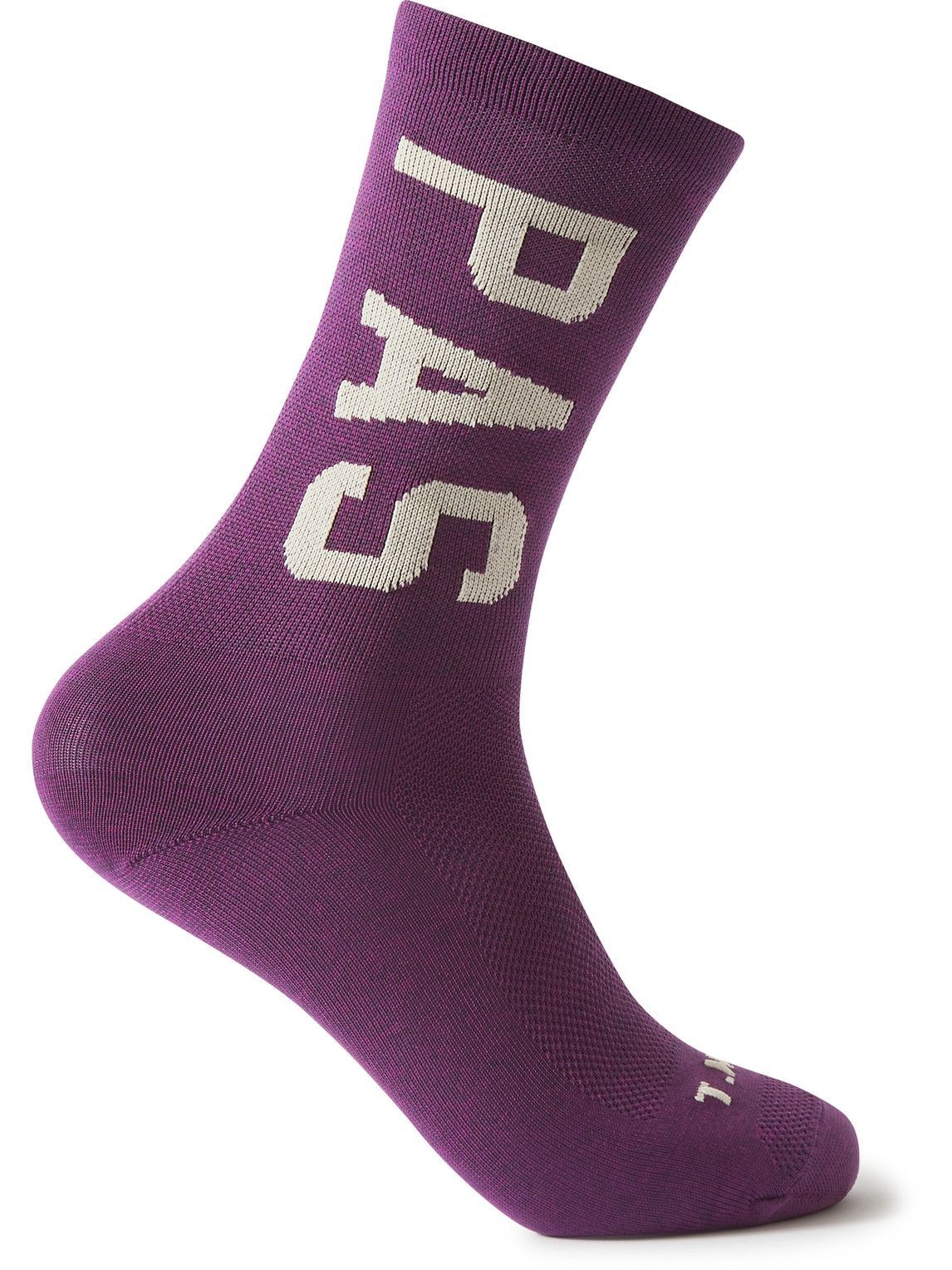 Pas Normal Studios - TKO Logo-Intarsia Piqué Socks - Purple Pas Normal ...