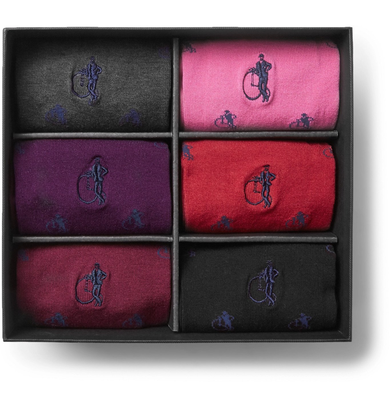 London Sock Co. - Home Six-Pack Stretch Cotton-Blend Socks - Multi ...