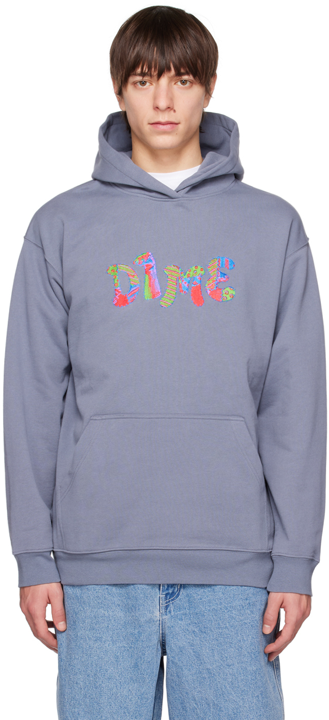 Dime Gray Embroidered Hoodie Dime