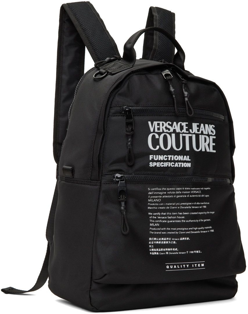 Versace Jeans Couture Black Logo Backpack Versace