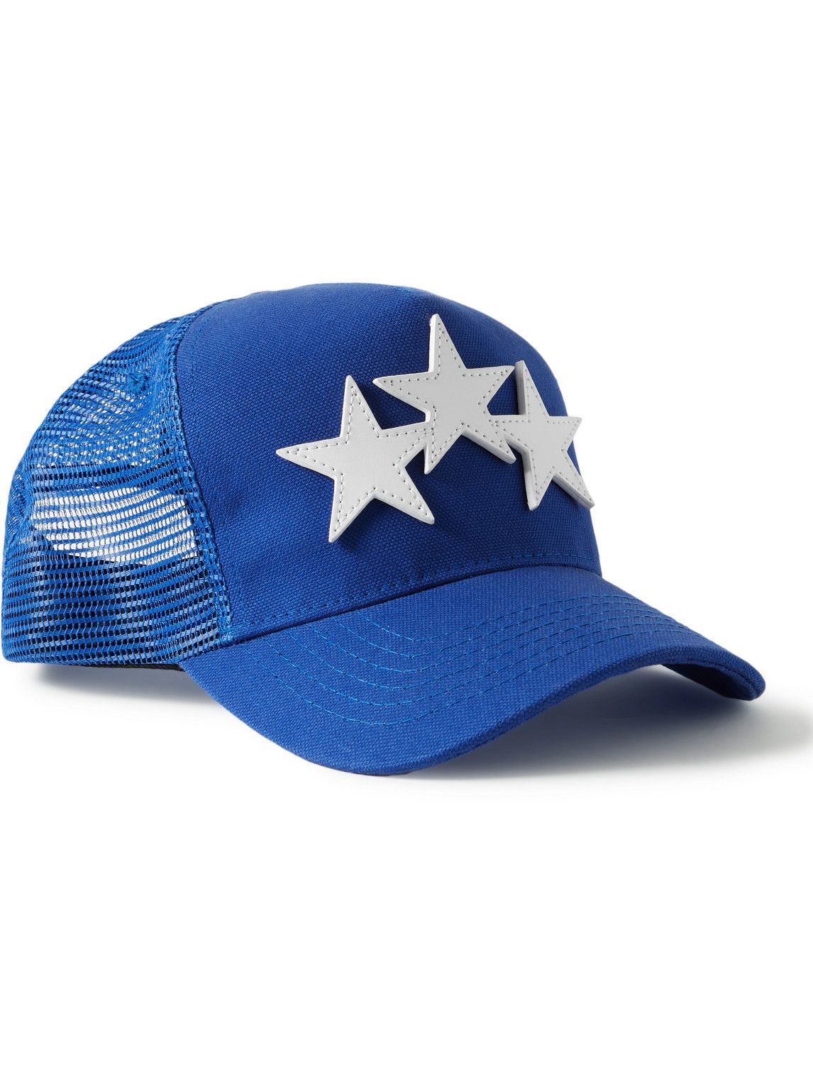 AMIRI - Leather-Appliquéd Cotton-Twill and Mesh Trucker Hat Amiri