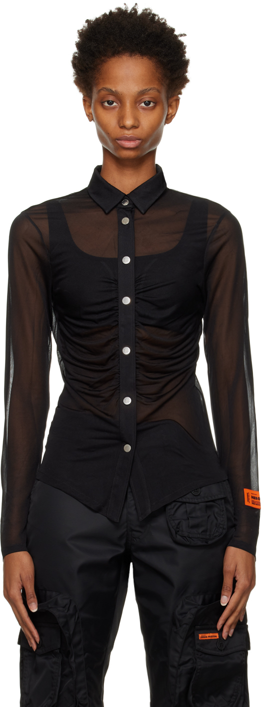 Heron Preston Black Sheer Shirt Heron Preston