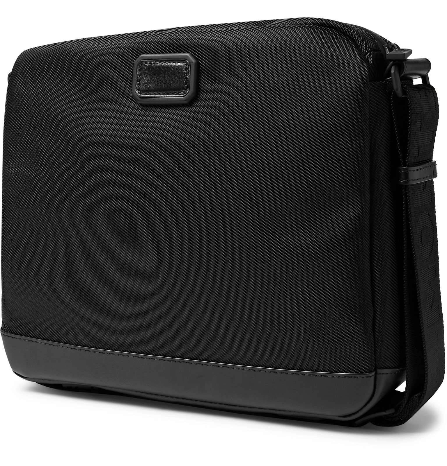 Montblanc - Nightflight Leather-Trimmed Canvas Messenger Bag - Black ...