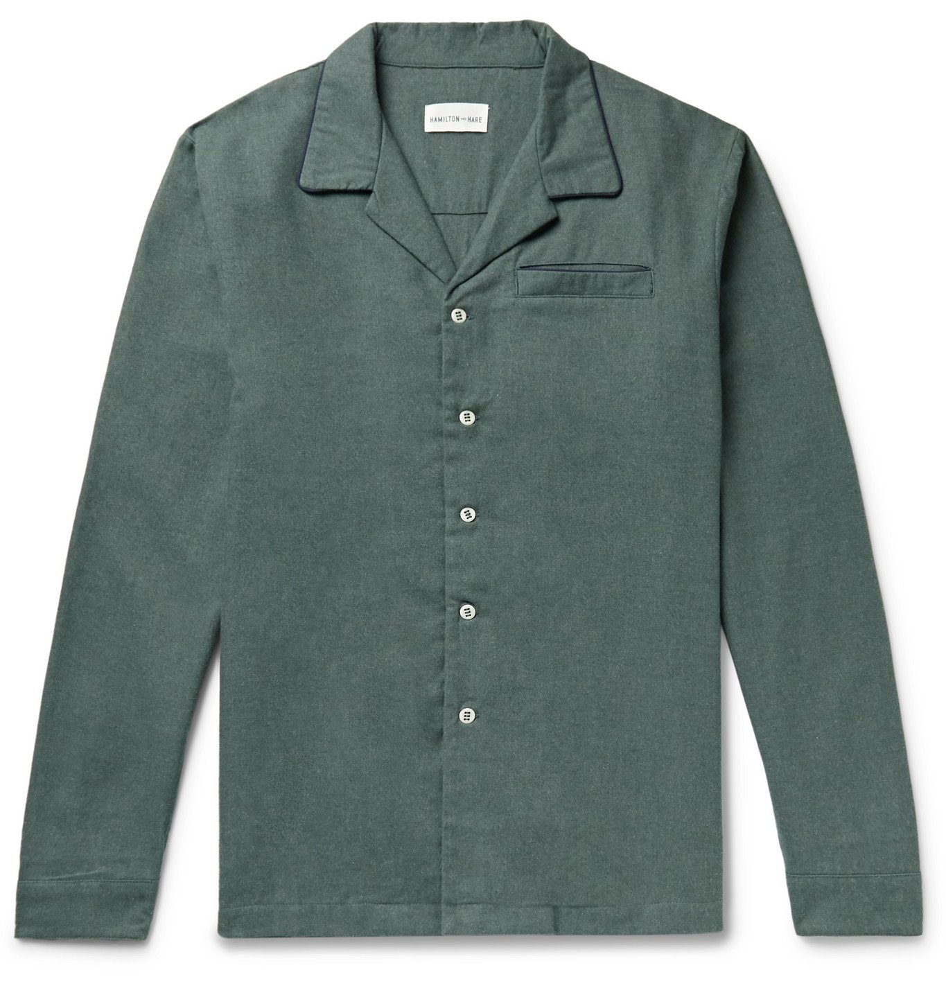 Hamilton and Hare - Brushed Cotton-Flannel Pyjama Shirt - Green ...