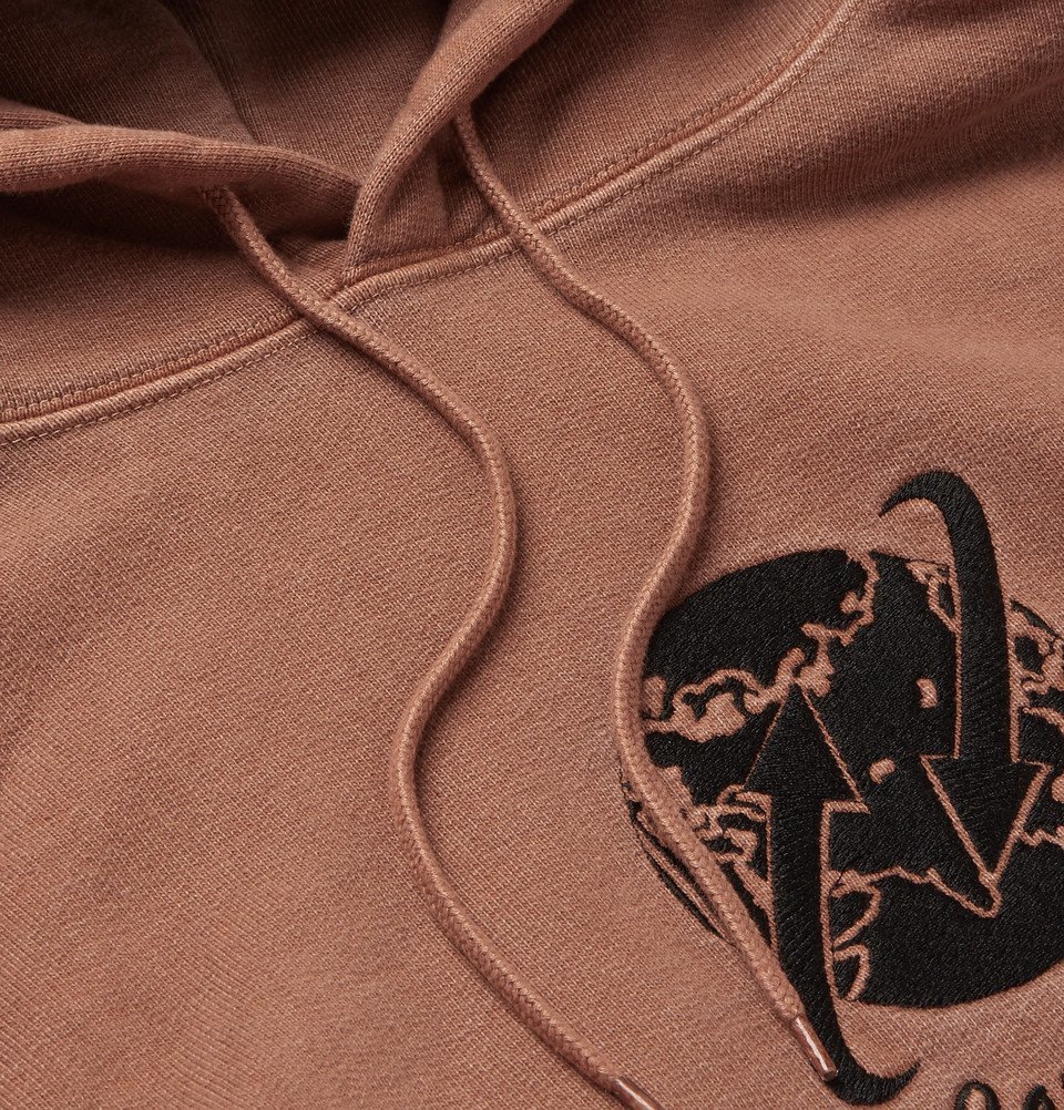 Cav Empt - Globe Heavy Logo-Embroidered Cotton-Jersey Hoodie - Men ...