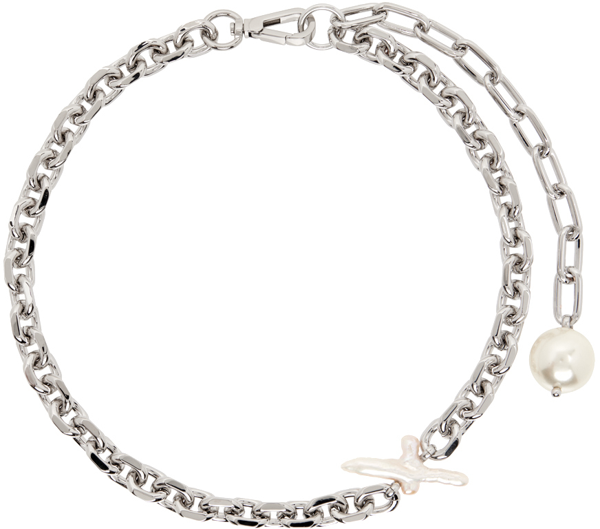 Simone Rocha Silver Pearl Chain Necklace Simone Rocha