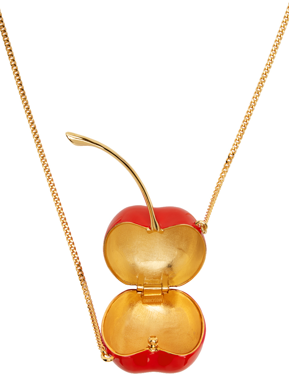Moschino Gold & Red Cherry Necklace Moschino