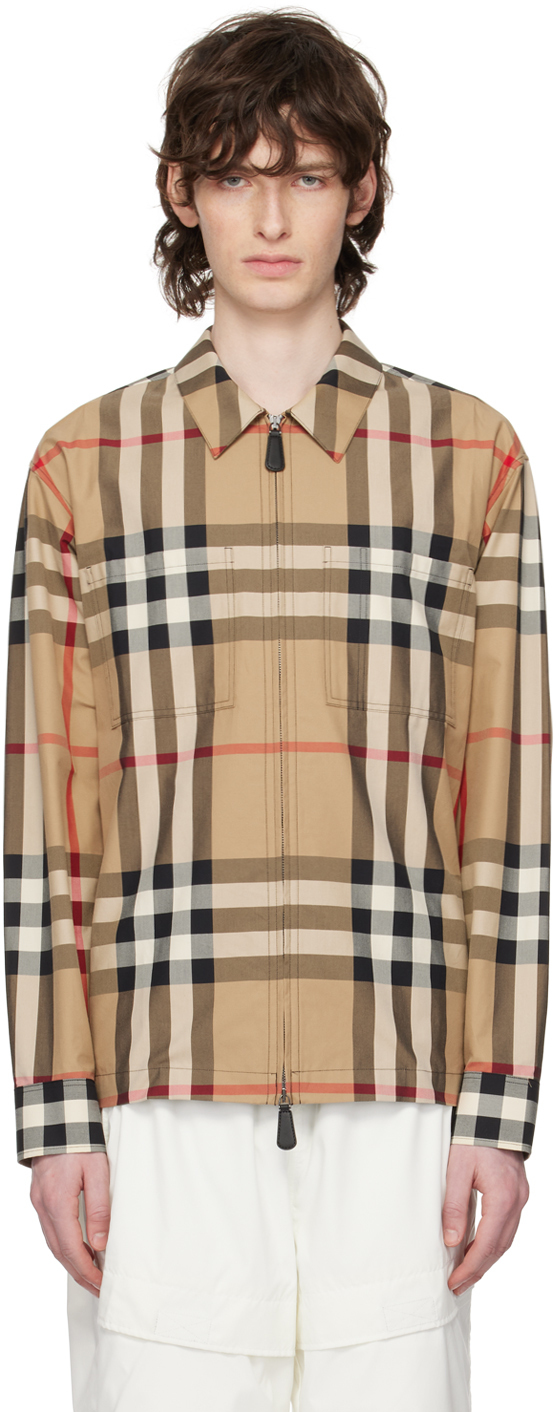 Burberry Tan Exaggerated Check Shirt Burberry
