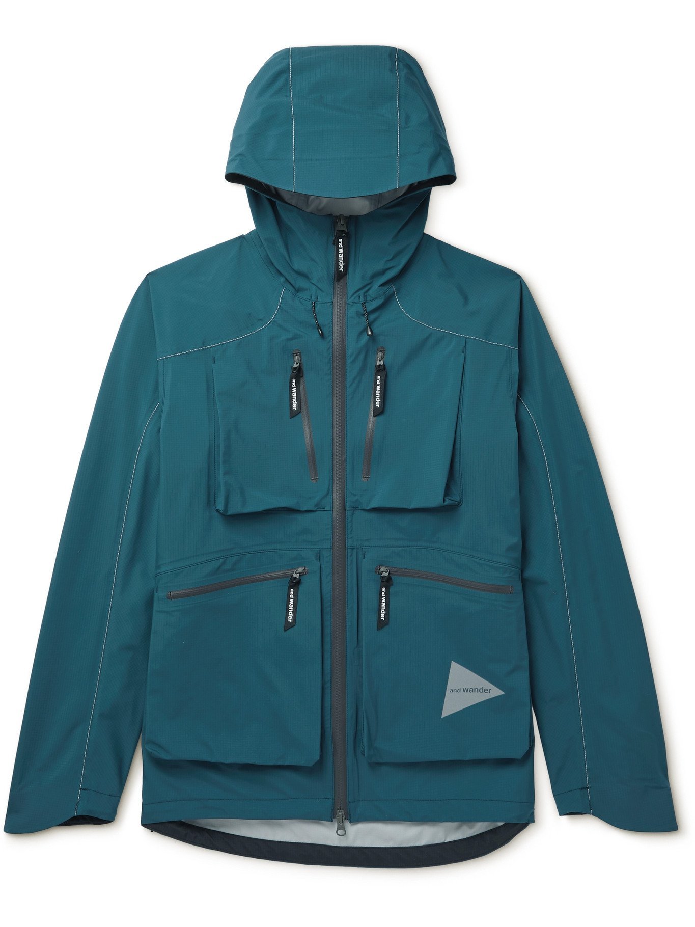 AND WANDER - E-Vent Hooded Pertex Nylon Jacket - Blue and Wander