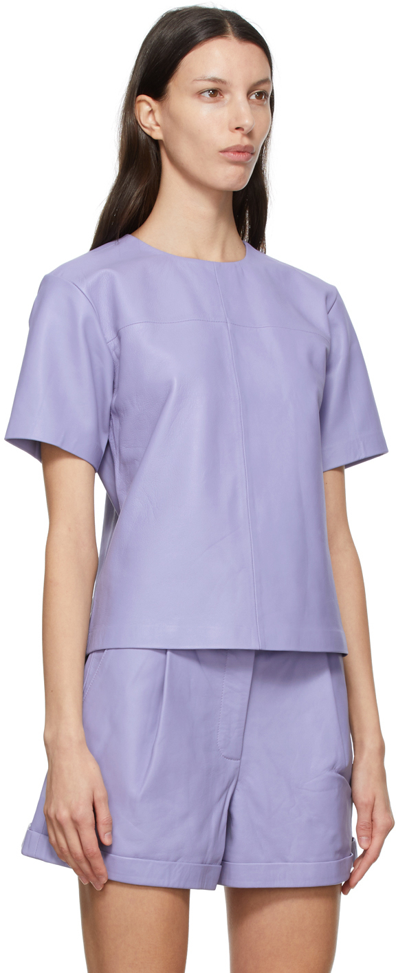 REMAIN Birger Christensen Purple Sheepskin Audrey Shirt