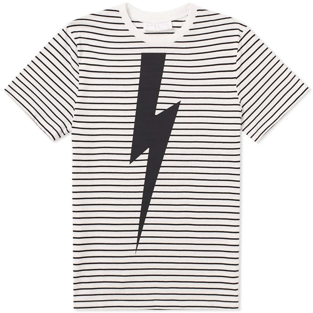 Neil Barrett Stripe Large Thunderbolt Tee Neil Barrett
